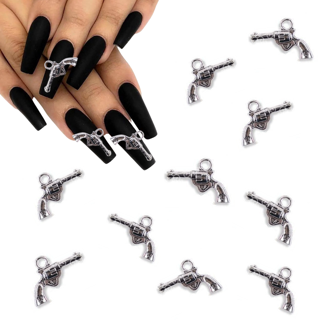 Silver Star Gun Nail Charms – QQ Nail Supply