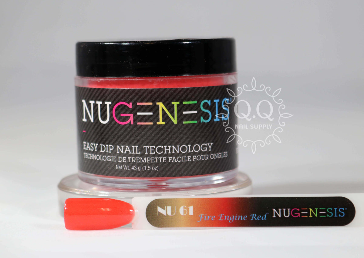 Nugenesis Dip Powder - NU 61 Fire Engine Red – QQ Nail Supply